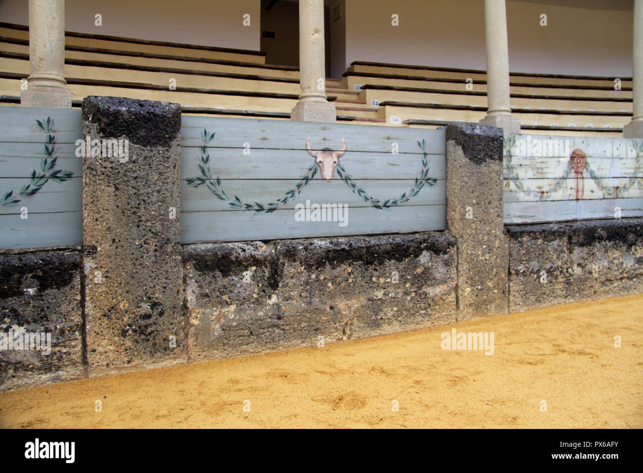 Views inside the Ronda Bullring in Spain Stock Photo - Alamy