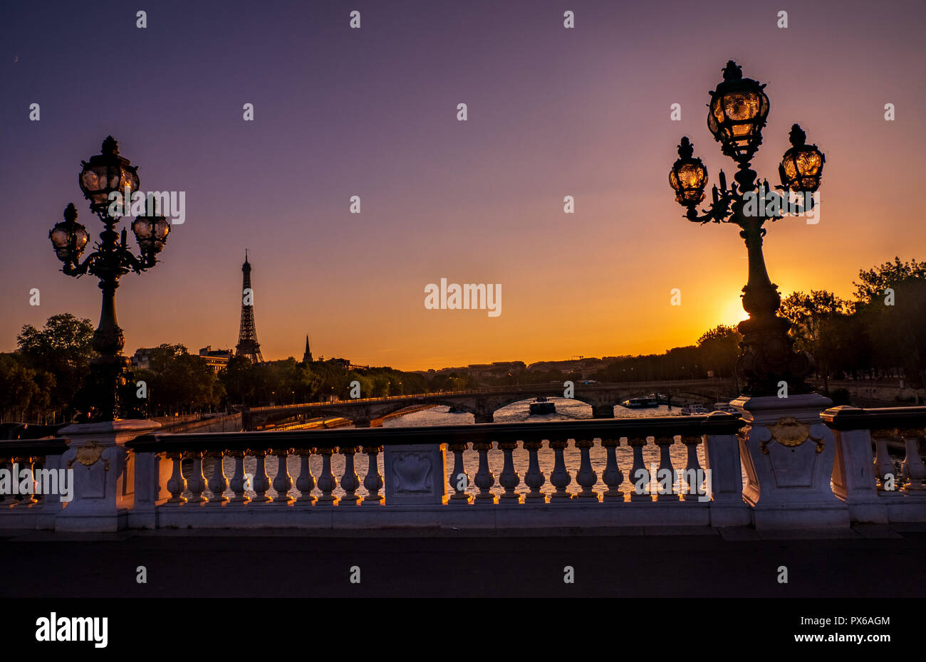 Paris, France - August 15, 2018 : Pont Alexandre III (Alexander the ...