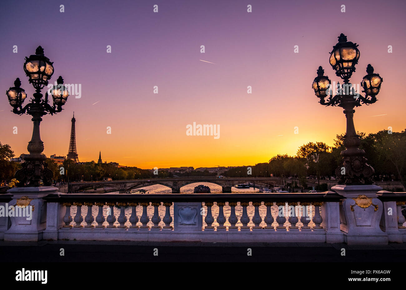 Paris, France - August 15, 2018 : Pont Alexandre III (Alexander the ...