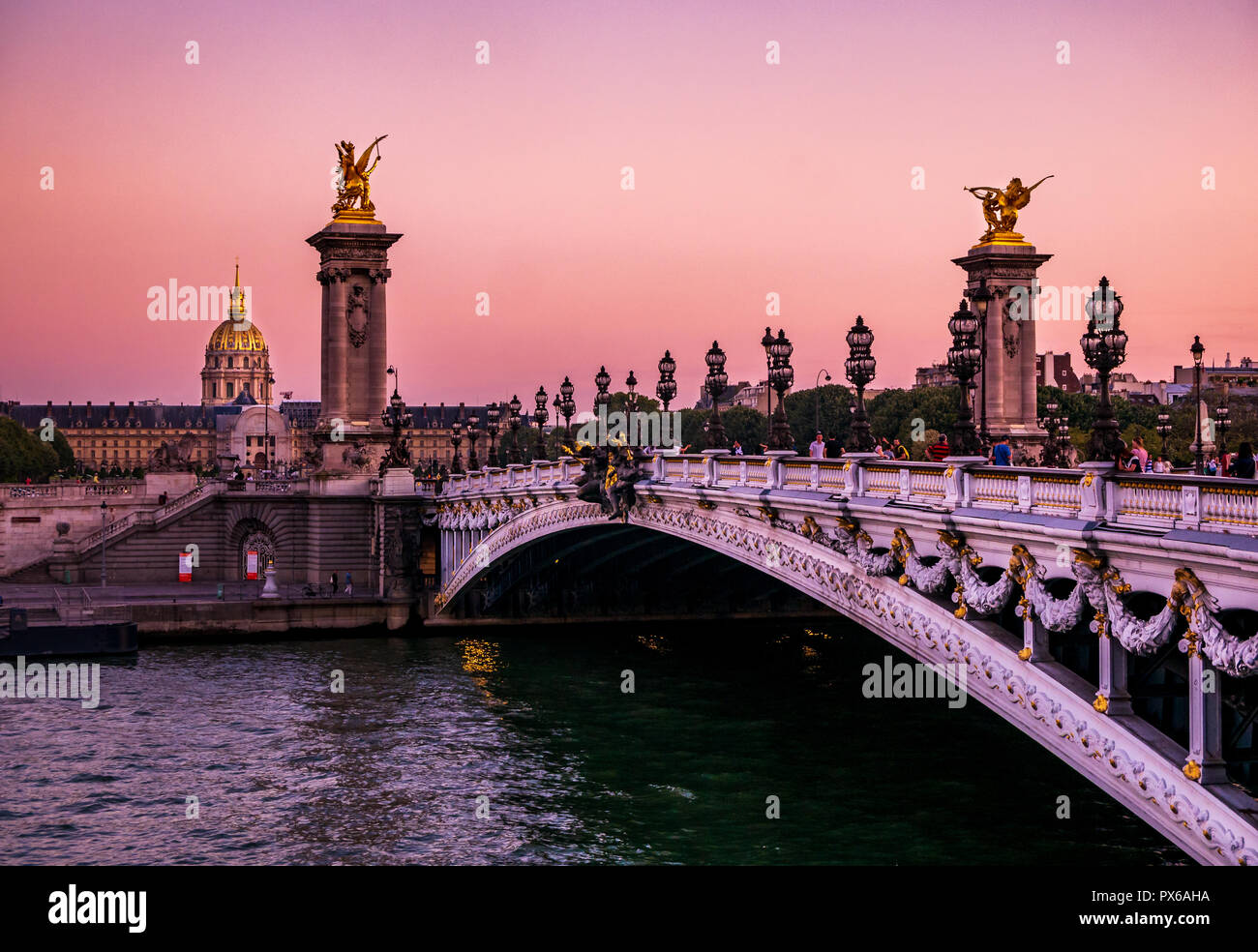 Paris, France - August 15, 2018 : Pont Alexandre III (Alexander the ...