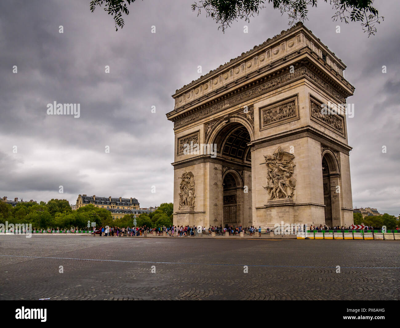 Paris, France - August 15, 2018 : Tourist surrounding one of the most ...