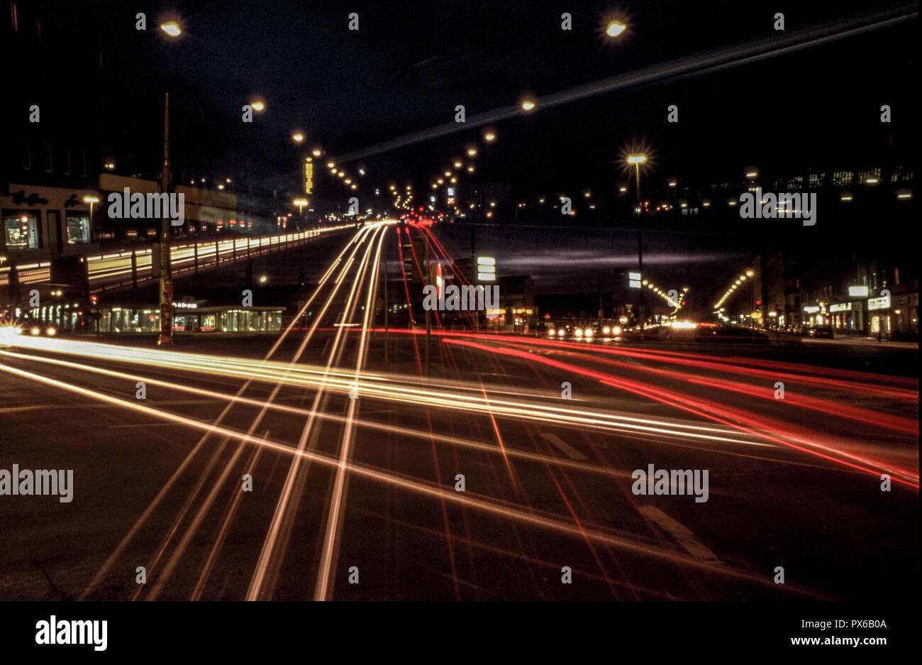 Night traffic in Vienna, Austria, Vienna, traffic, diverse Stock Photo ...