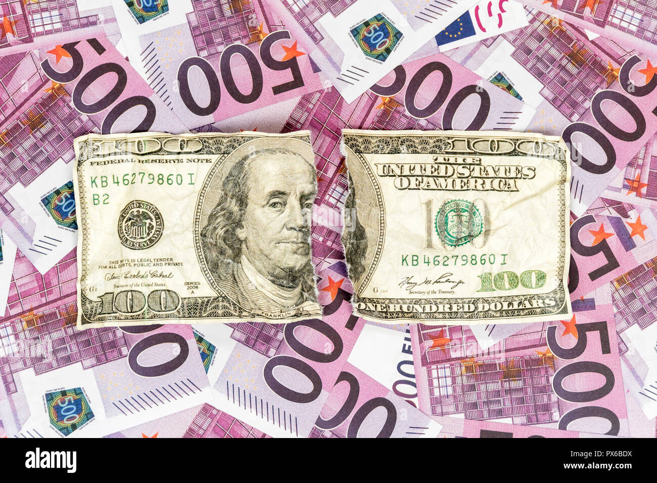 Half a 100 dollar bill note hi-res stock photography and images - Alamy