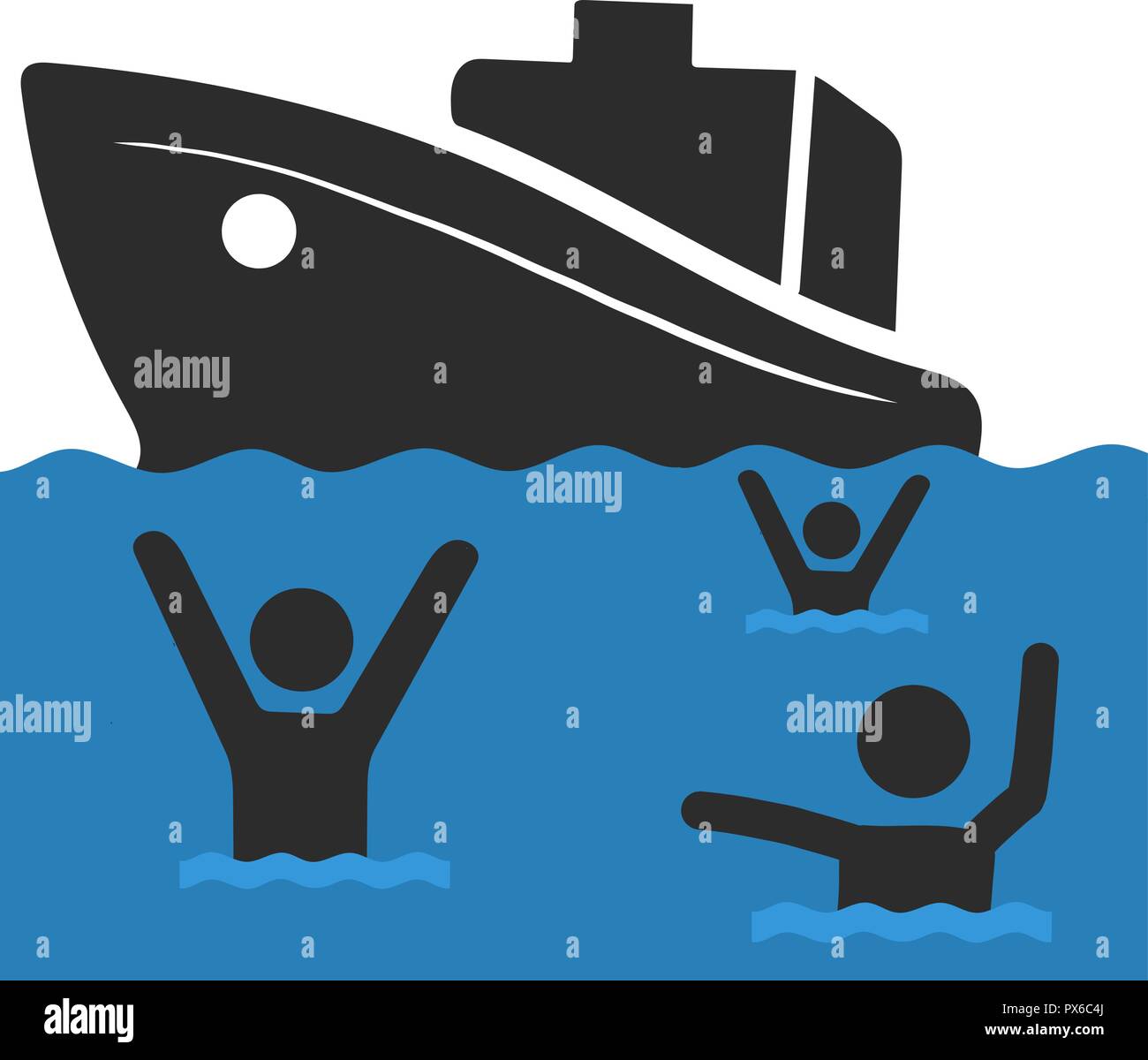 Children on boat in Stock Vector Images - Alamy