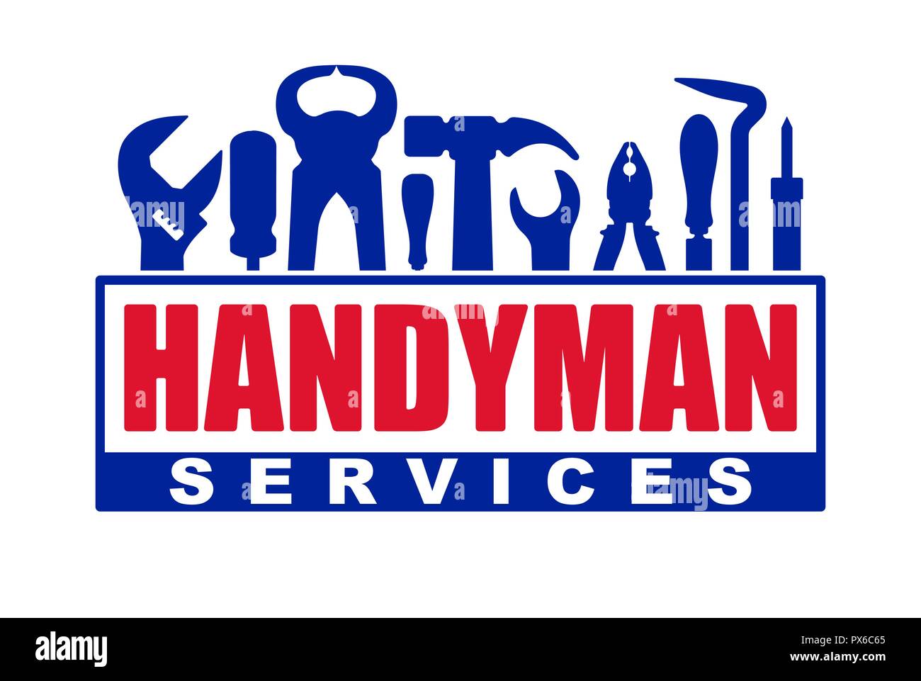 Handyman services vector design for your logo or emblem with red ...