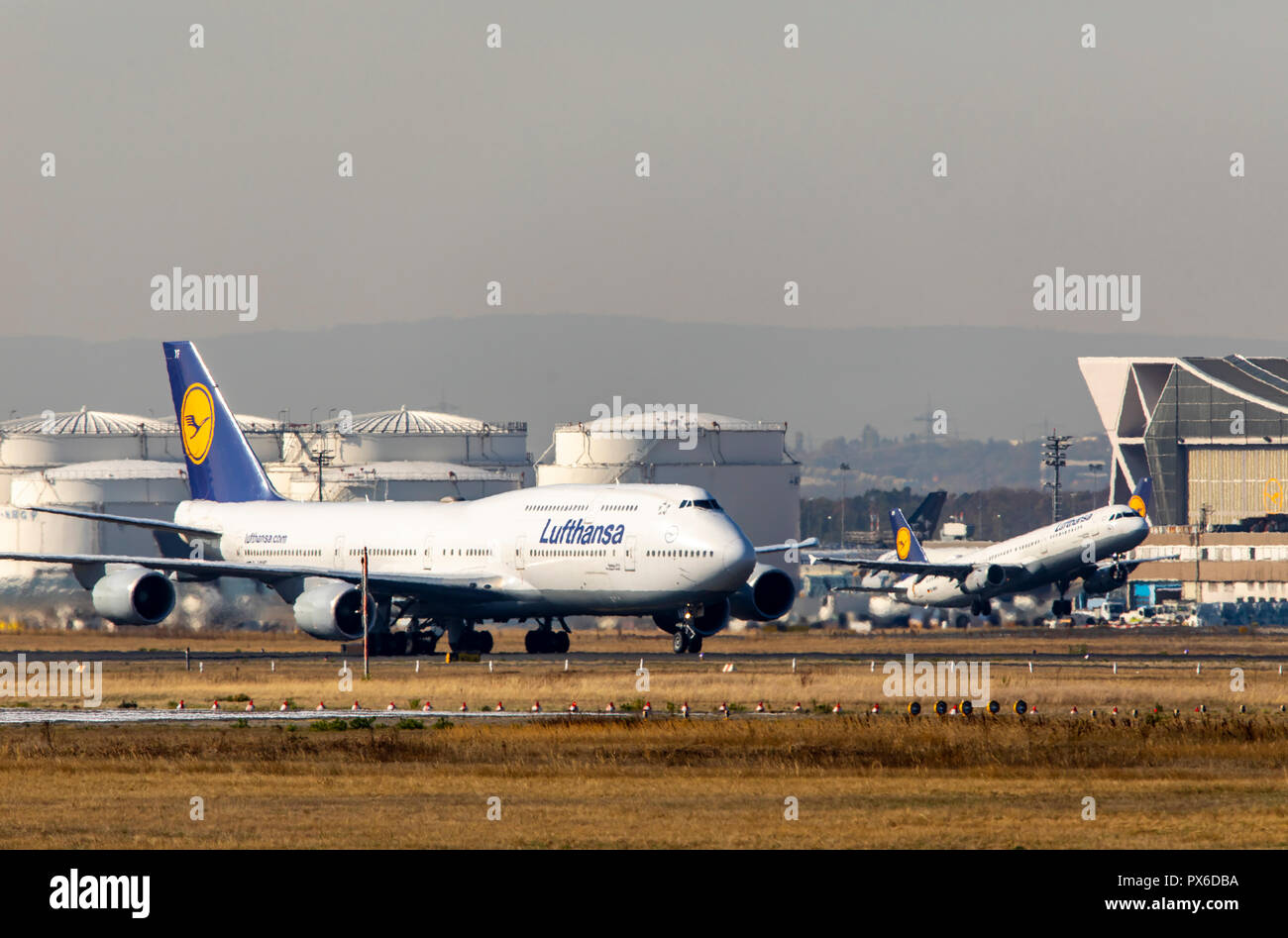 Frankfurt / Main Airport, FRA, Fraport, Lufthansa Boeing 747 on the ...