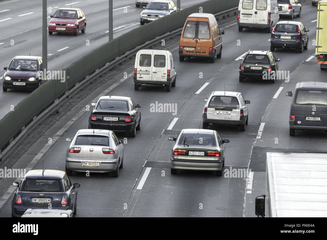 Traffic at city highway, Austria, Vienna, traffic, Vienna South-East ...
