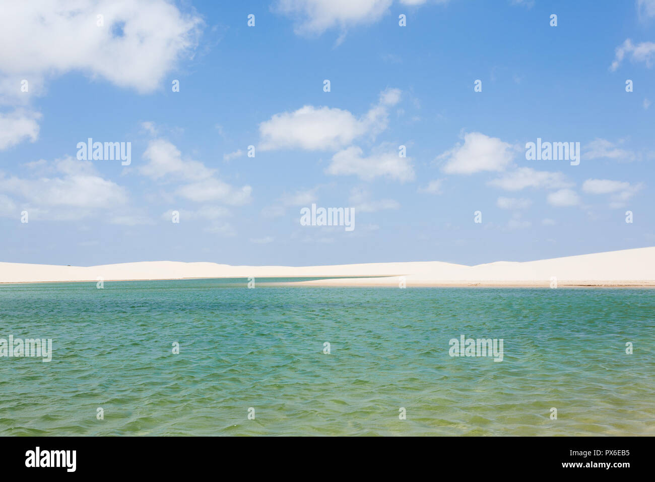 White sand dunes panorama from Lencois Maranhenses National Park ...