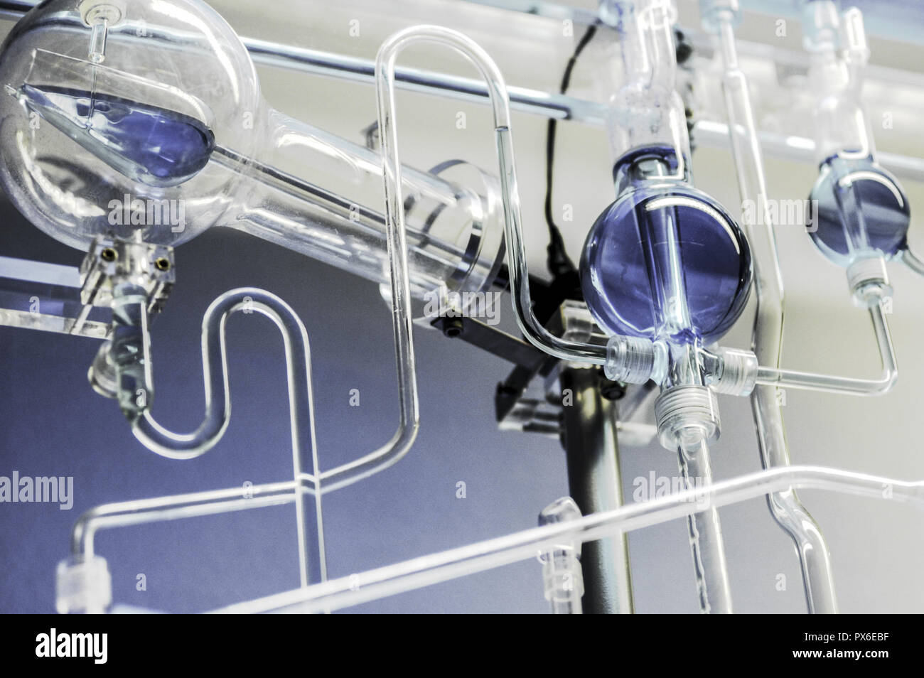 Laboratory, test arrangement, eprouvette with liquid Stock Photo - Alamy