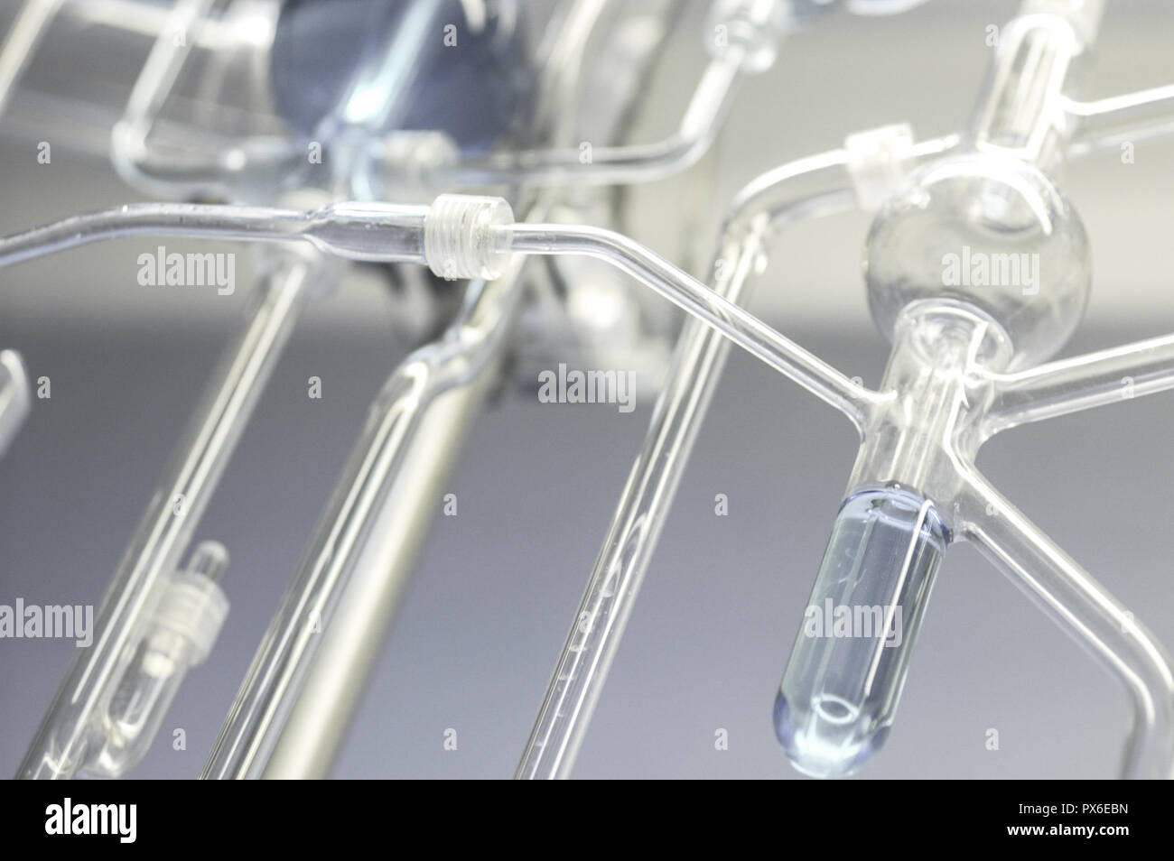 Laboratory, test arrangement, eprouvette with liquid Stock Photo - Alamy