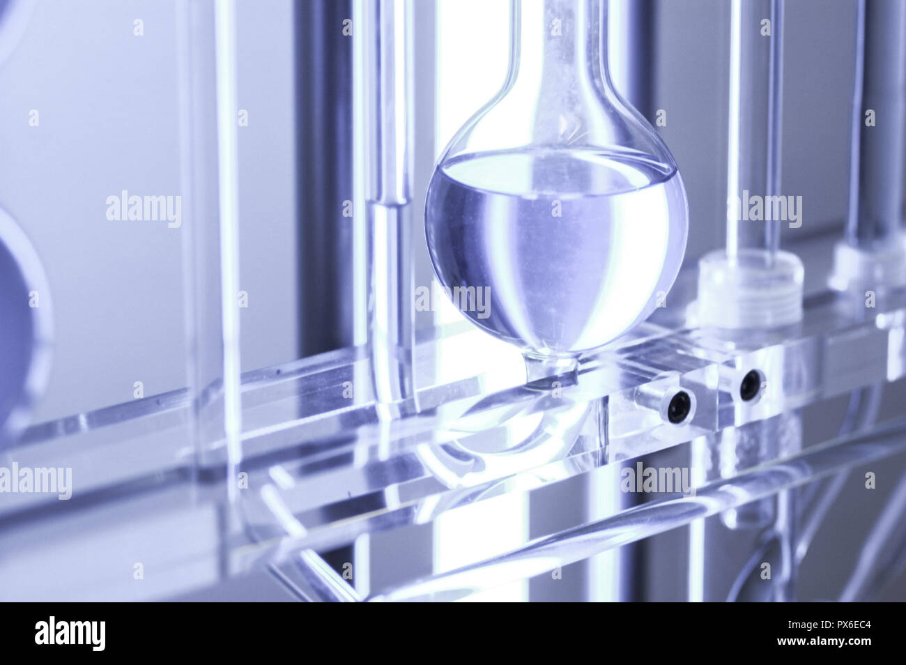 Laboratory, test arrangement, eprouvette with liquid Stock Photo - Alamy