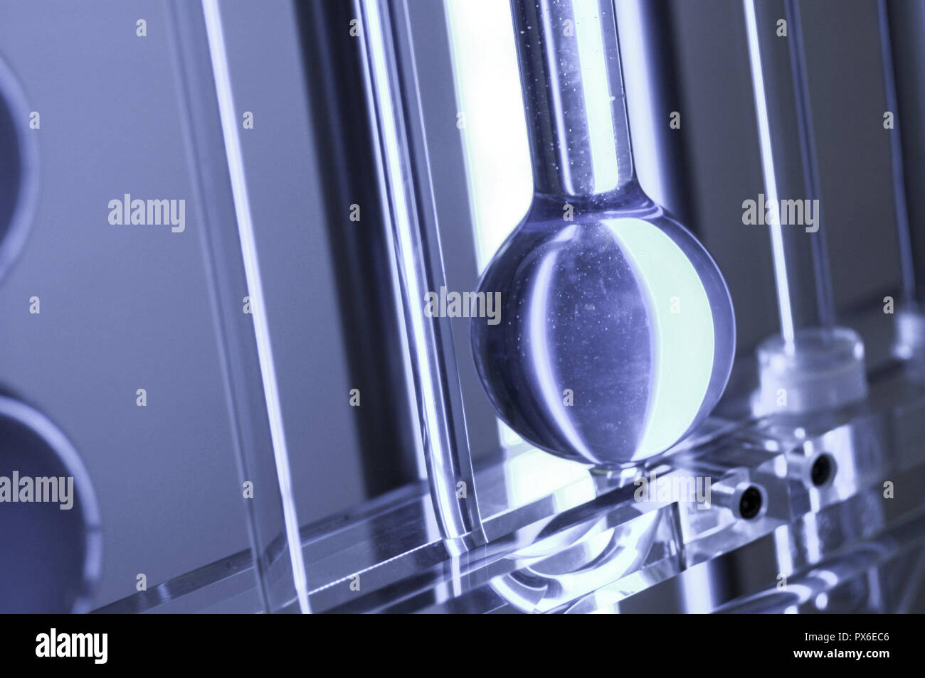 Laboratory, test arrangement, eprouvette with liquid Stock Photo - Alamy