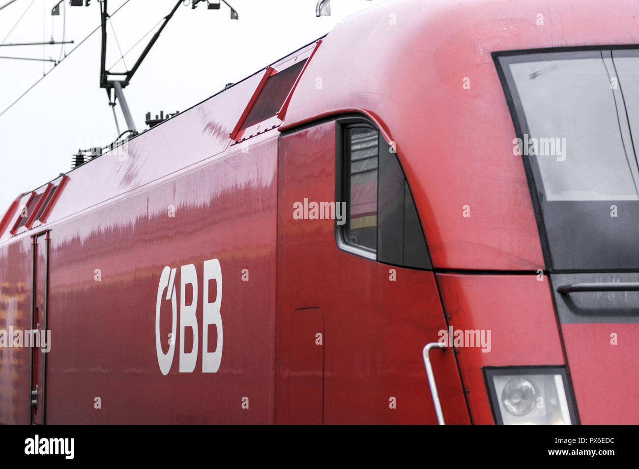 OEBB, Austrian Federal railway, train with company logo, Austria ...