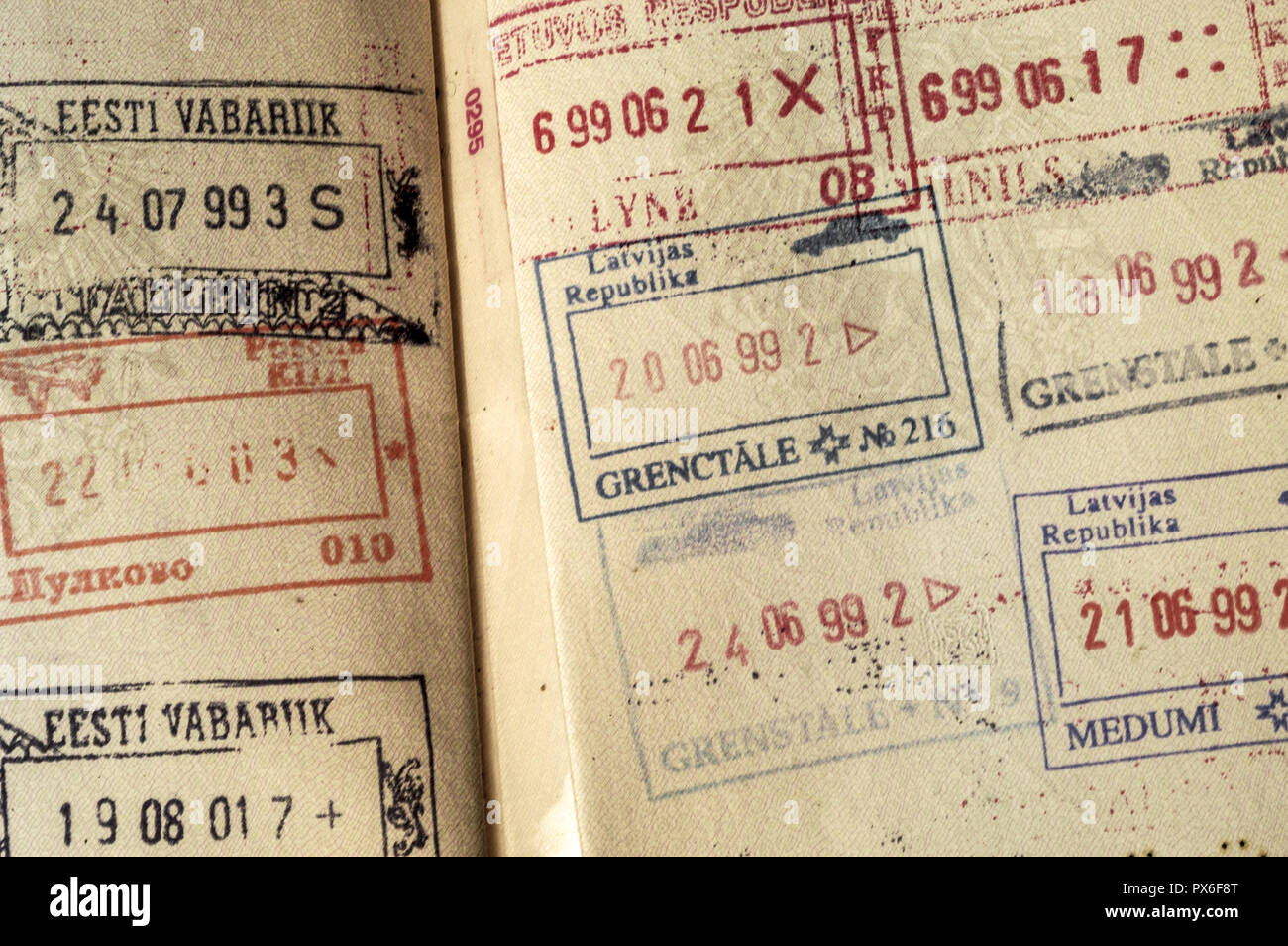 Passport with east-european visa Stock Photo - Alamy