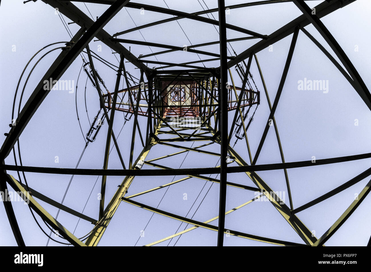 High tension pole, grid Stock Photo - Alamy