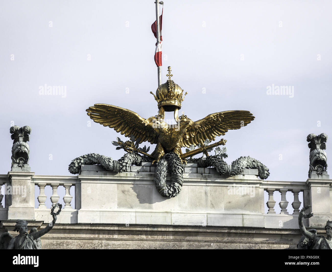 Double eagle austrian-hungarian monarchy roof of Neue Burg, Austria ...