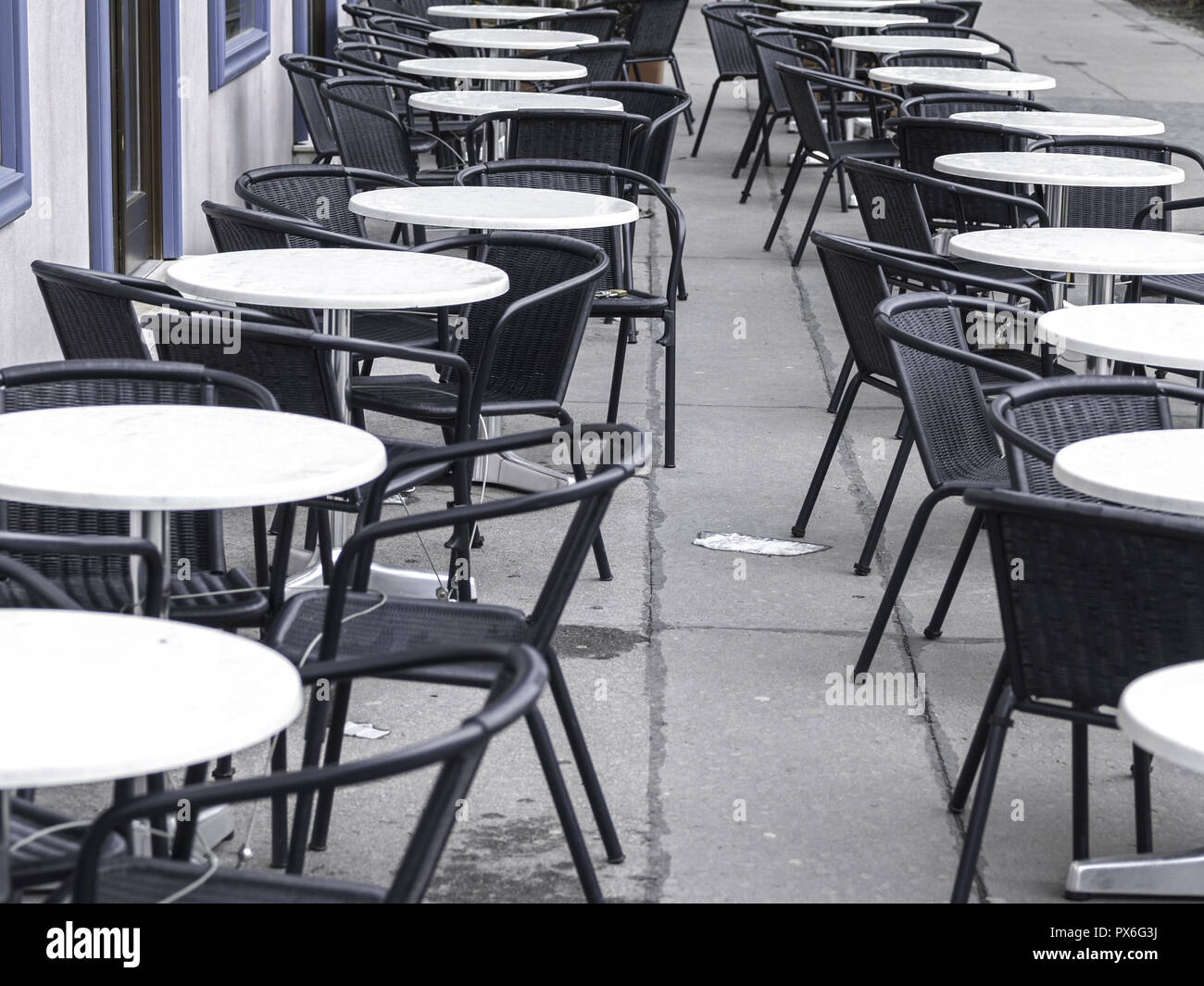 Free boards at at sidewalk cafe Stock Photo - Alamy
