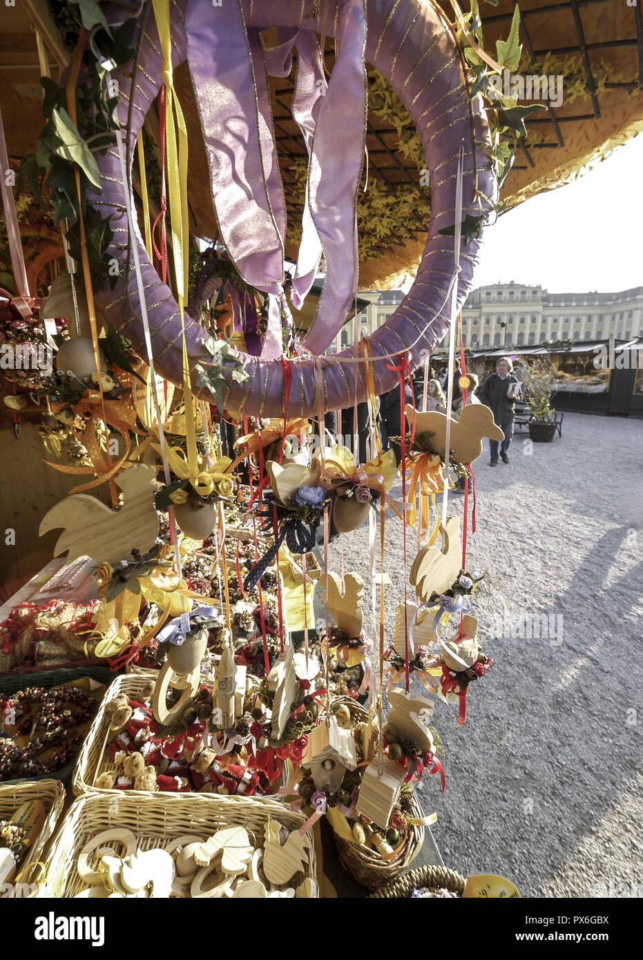 Vienna, Easter market at Schoenbrunn castle, Austria, 13. district ...