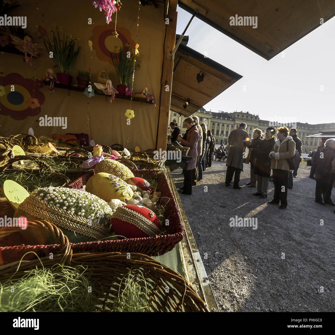 Vienna, Easter market at Schoenbrunn castle, Austria, 13. district ...