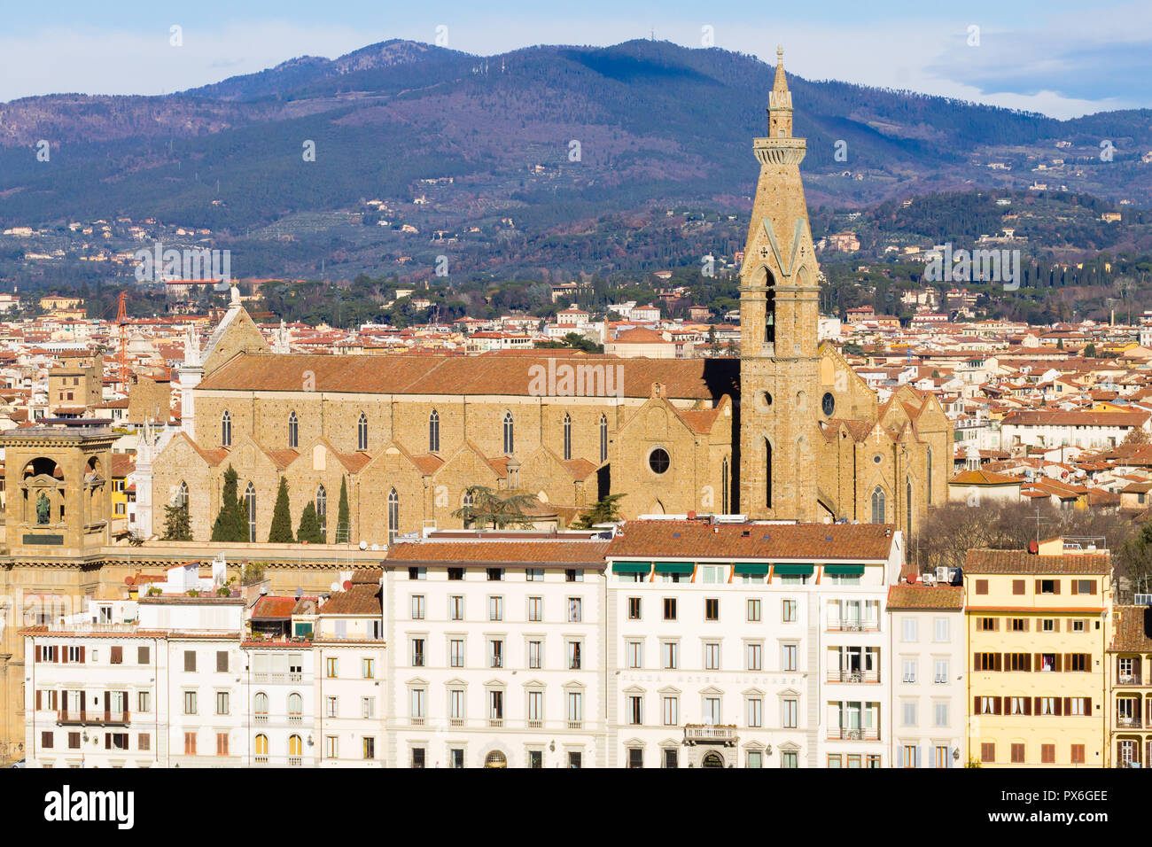 Florence aerial view. Florence Cathedral and Brunelleschi dome. Italian ...