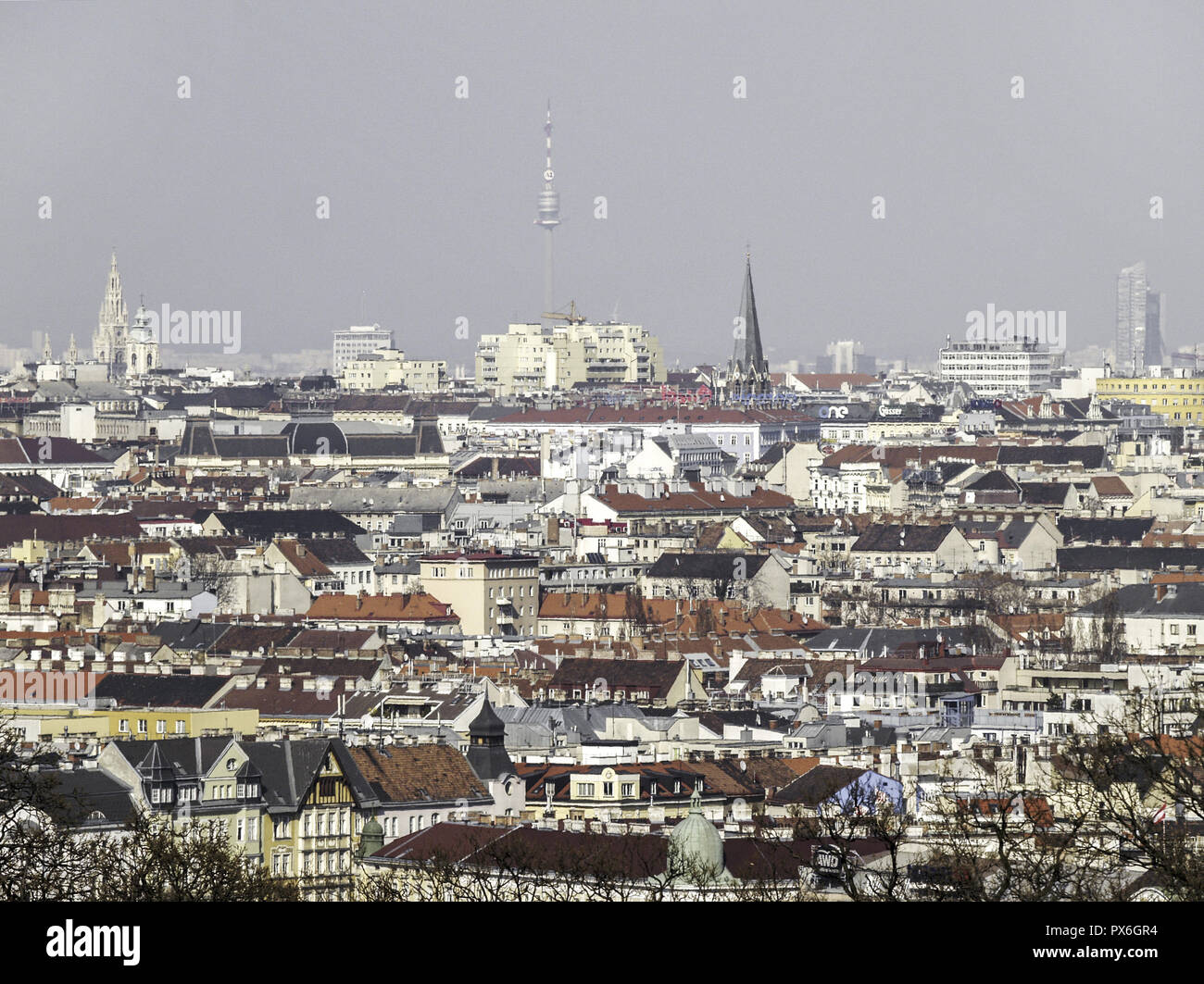 Vienna, Schoenbrunn castle, Gloriette- view, Austria, 13. district ...