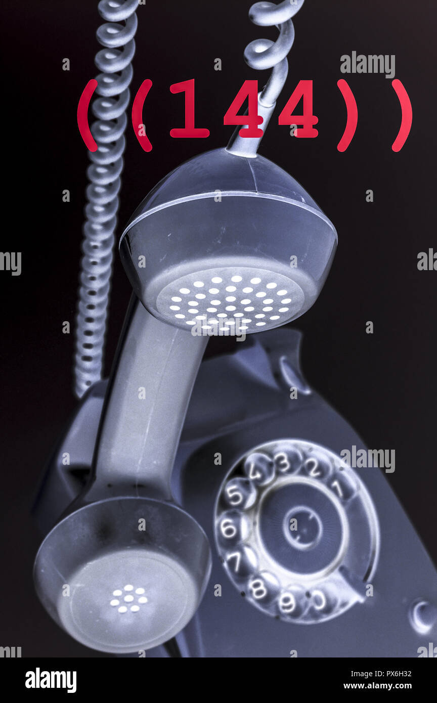 Emergency call 144, ambulance, telephone Stock Photo - Alamy
