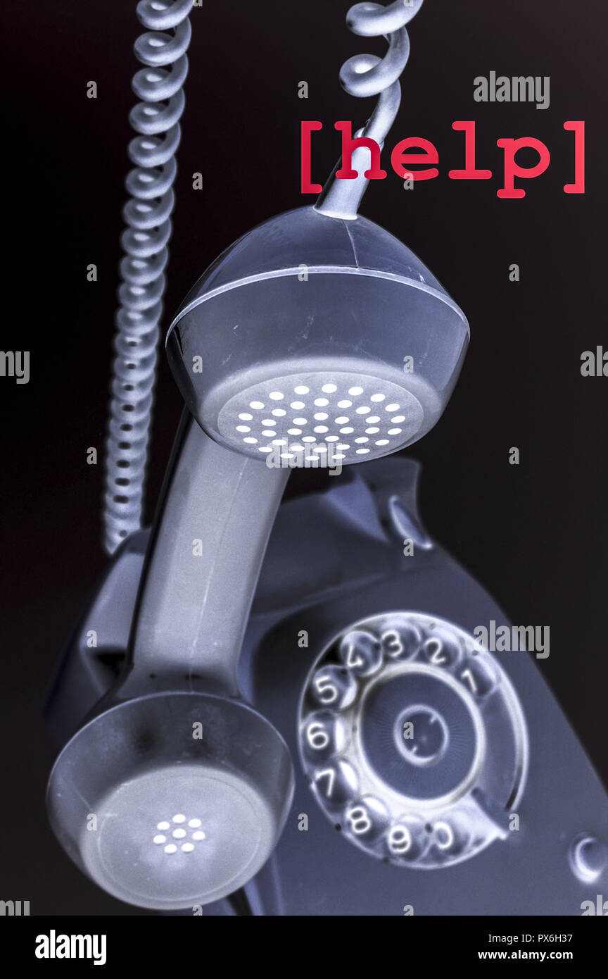 Cry for help, telephone Stock Photo - Alamy