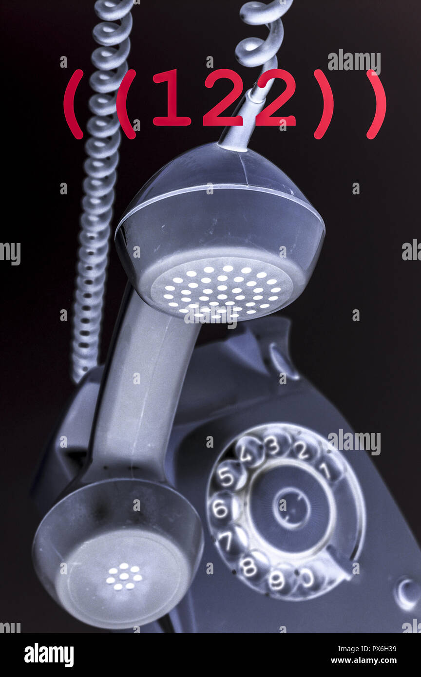 Emergency call 122, fire brigade, telephone Stock Photo - Alamy