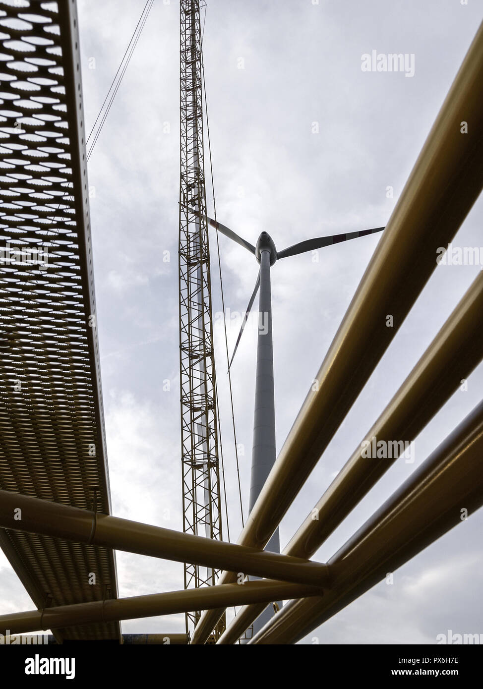 Wind wheel with crane Stock Photo - Alamy