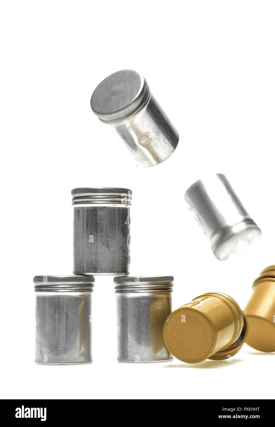 Metal cans, collapse Stock Photo - Alamy