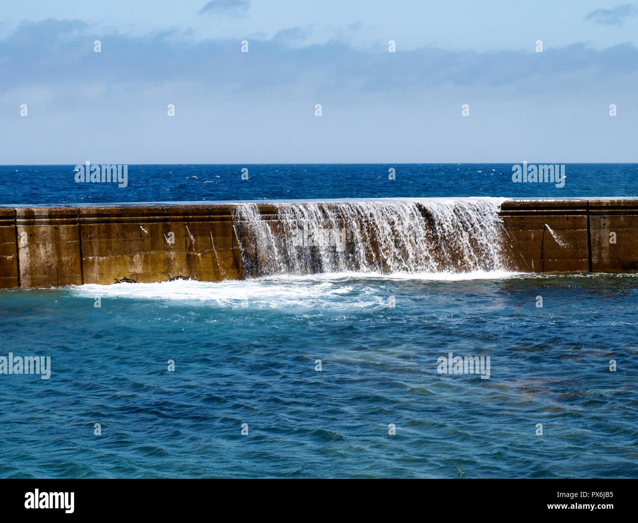 Lanzarote, Spain - June 10, 2017: Artificial pool of La Charca Stock ...