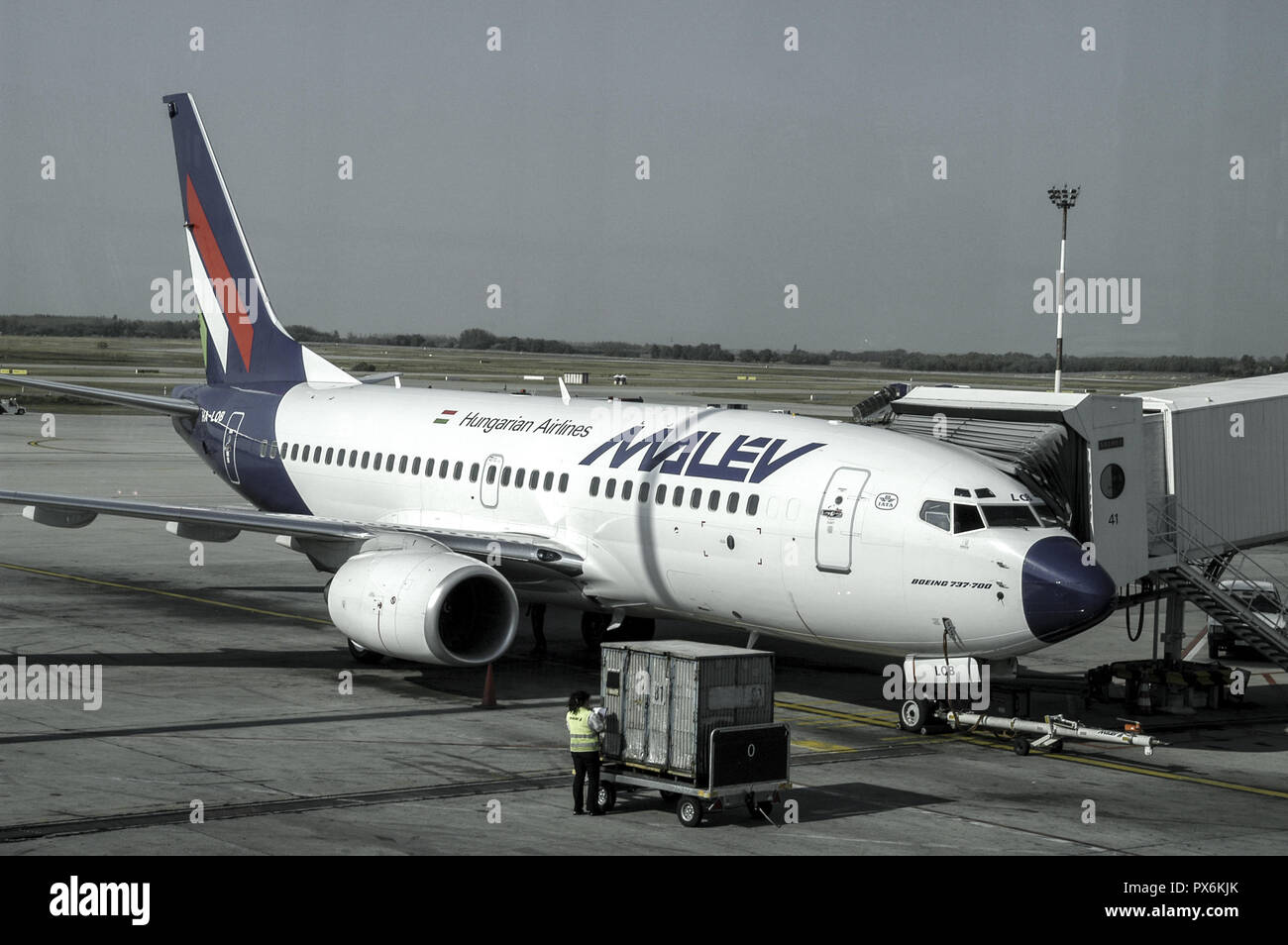 Aircraft of the Hungarian aviation company Malev, Hungary, Budapest ...