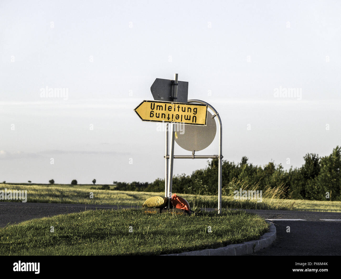 Traffic sign Umleitung, route diversion Stock Photo - Alamy
