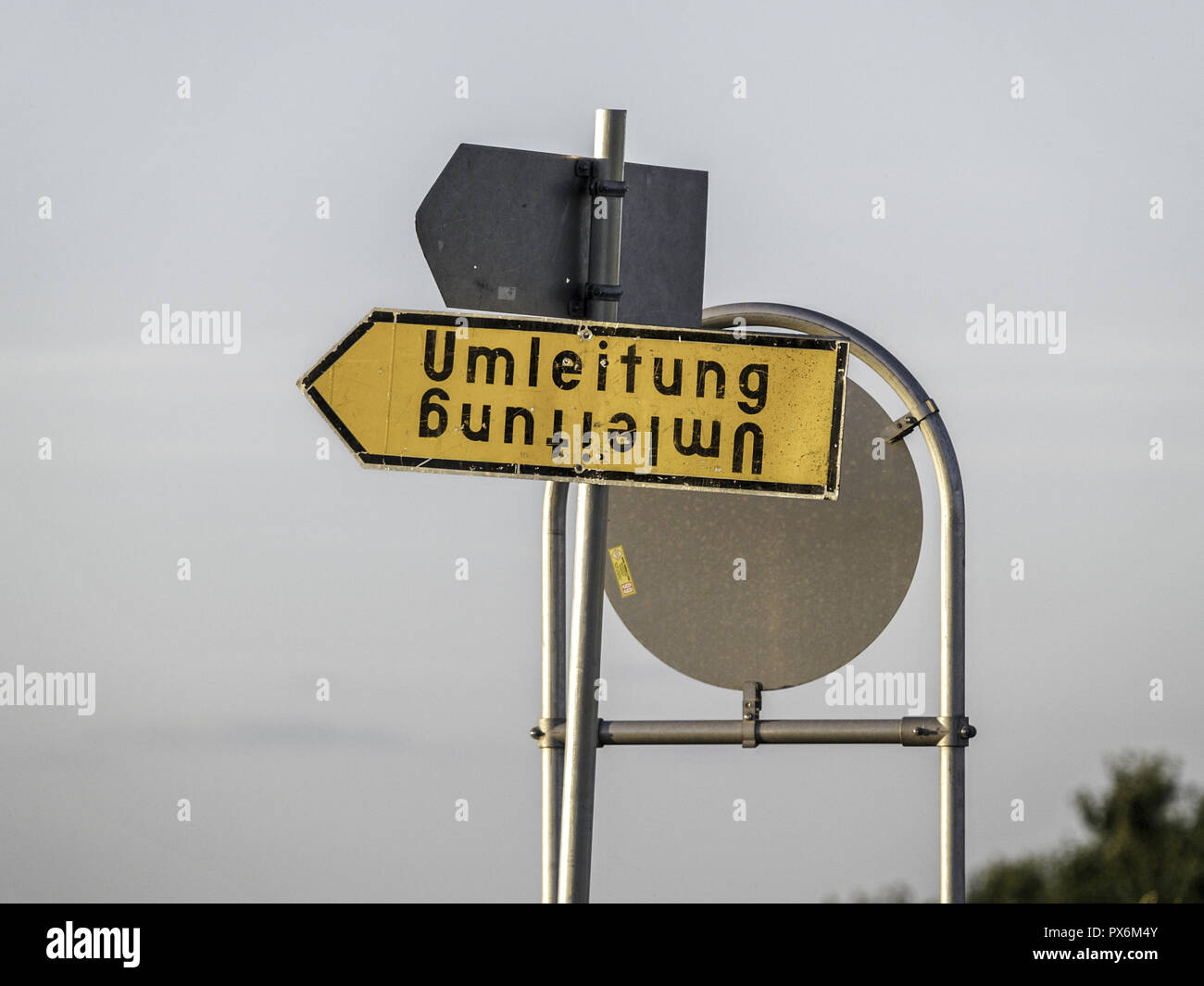 Traffic sign Umleitung, route diversion Stock Photo - Alamy