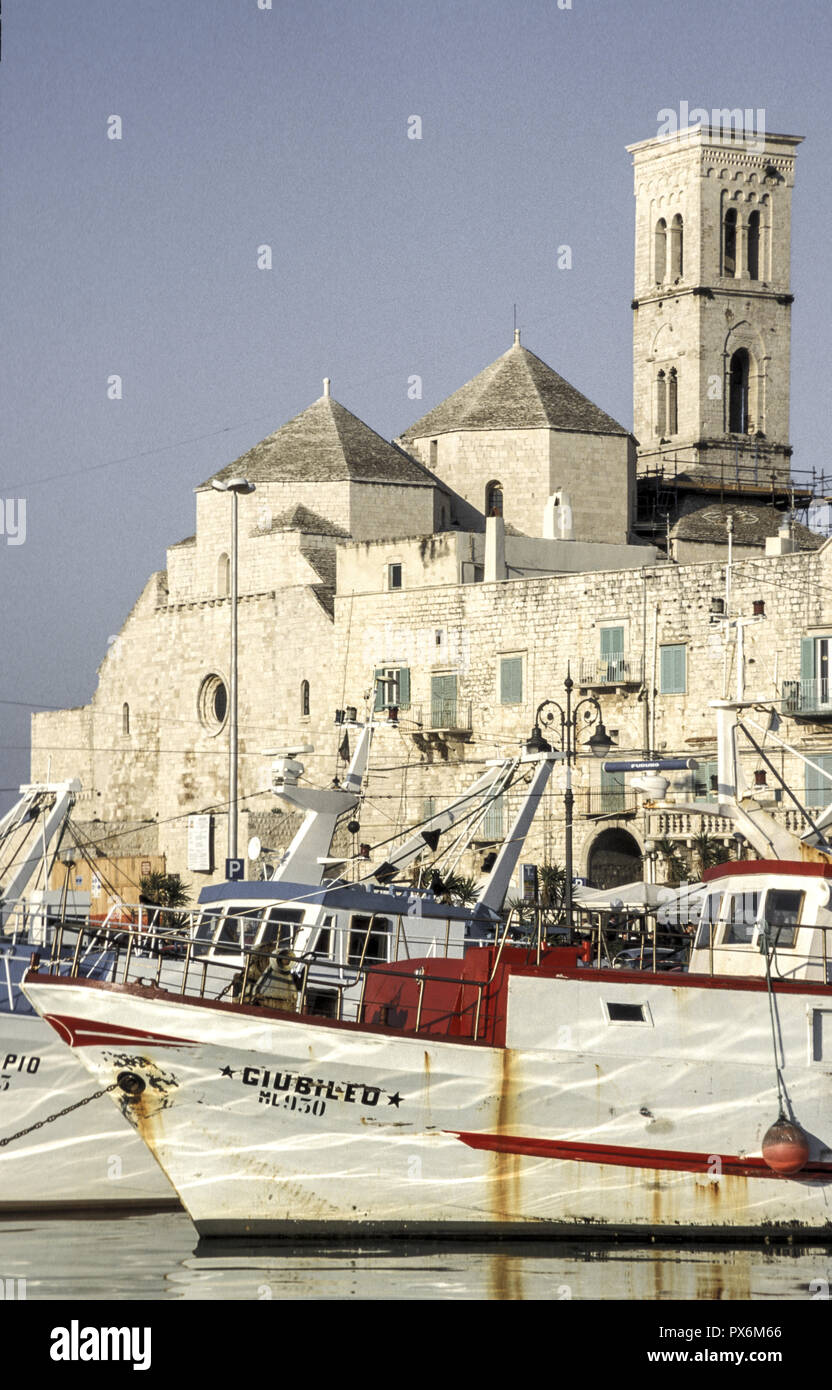 City view with harbour, Italy, Aplulia, Mofetta Stock Photo - Alamy