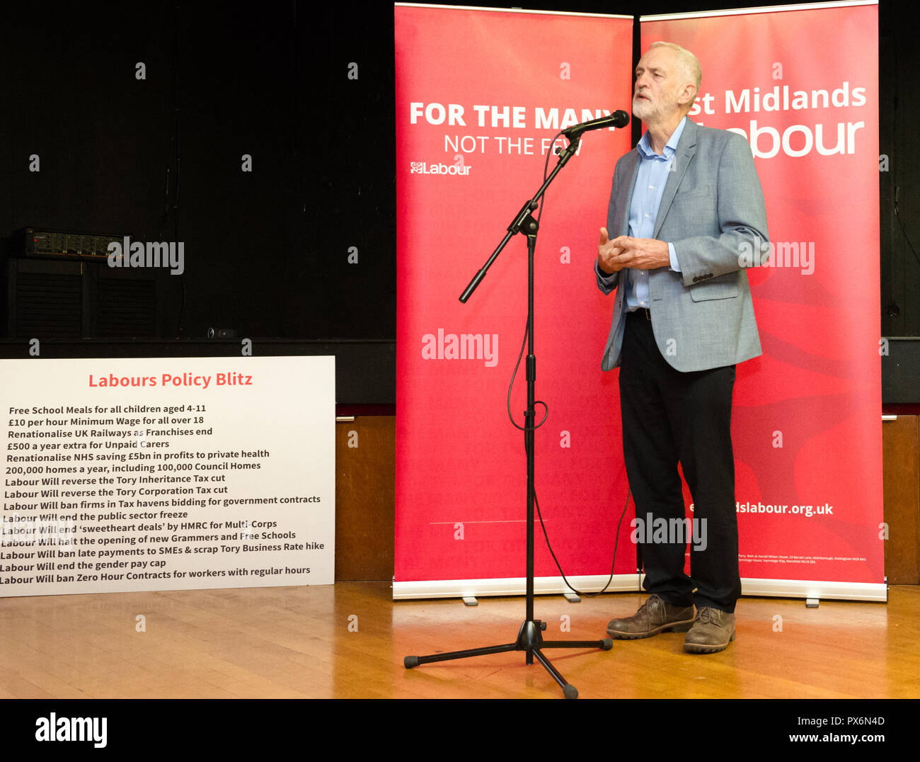 Jeremy Corbyn leader of the labour Party talking to members of the ...
