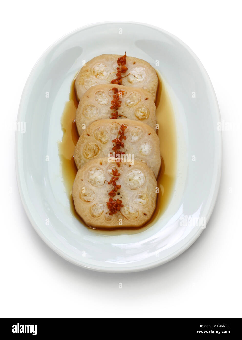 Steamed lotus root stuffed with glutinous rice hi-res stock photography ...