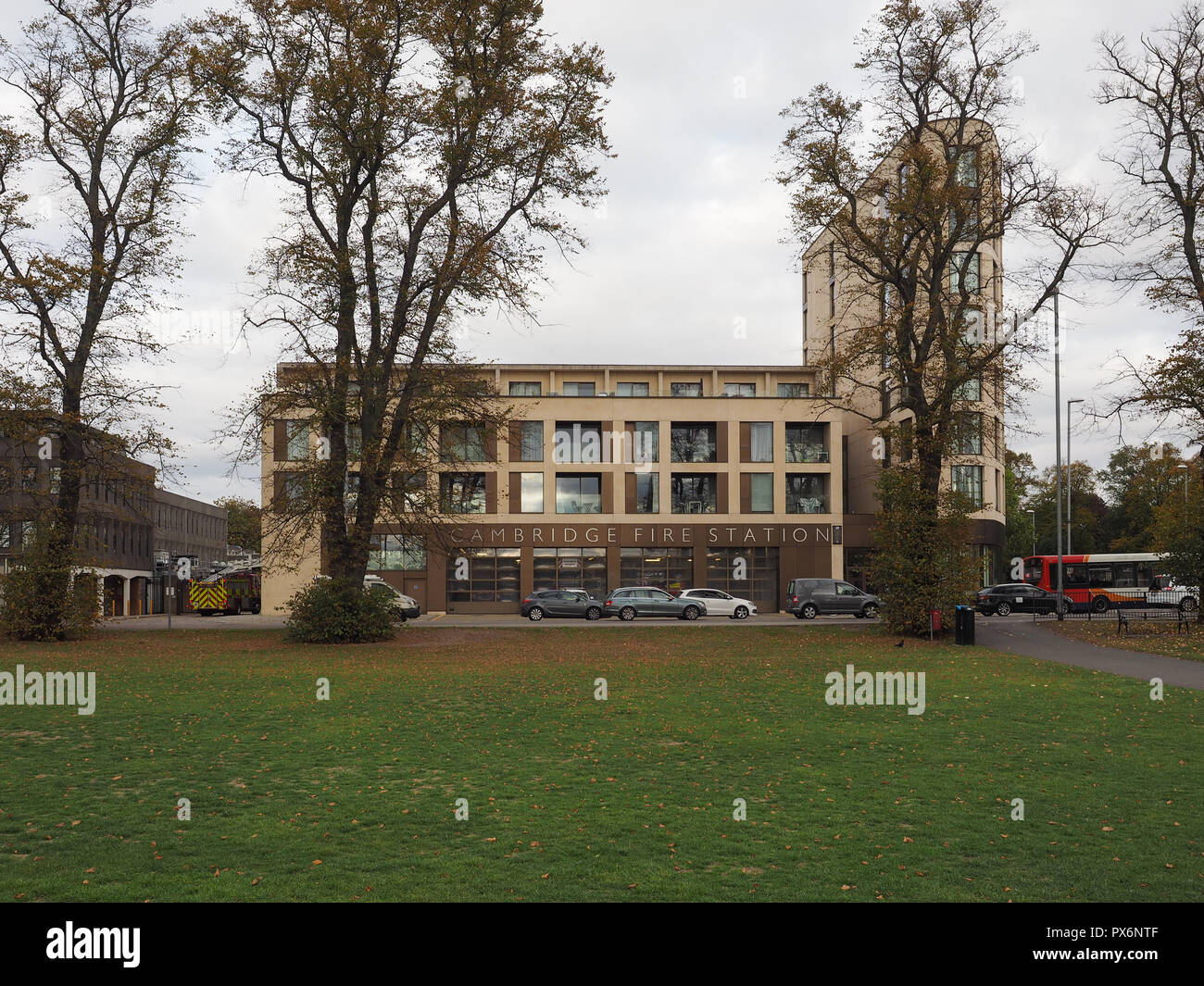 CAMBRIDGE, UK - CIRCA OCTOBER 2018: Cambridge Fire Station in Parkside ...
