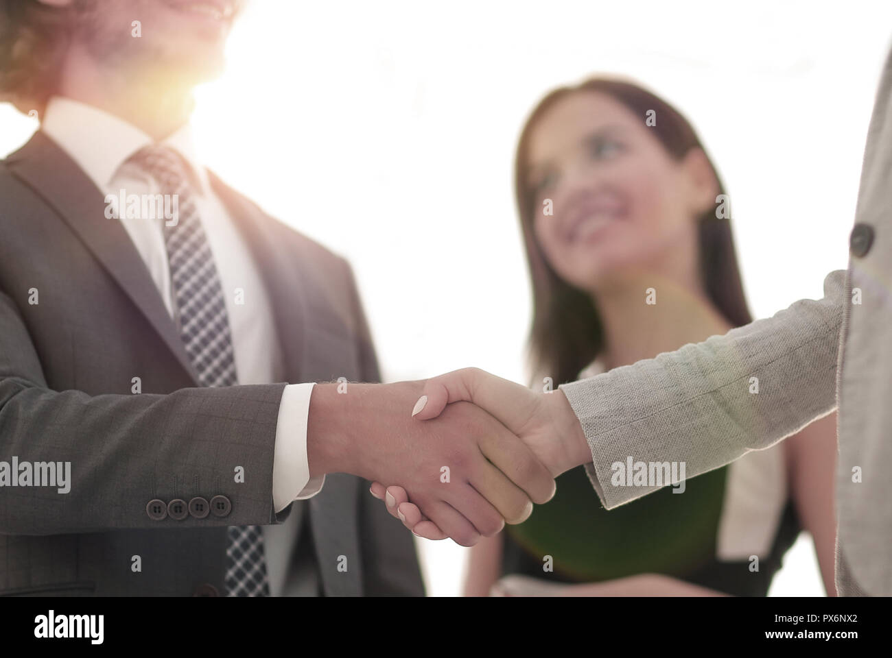 Business woman work greet on hi-res stock photography and images - Alamy