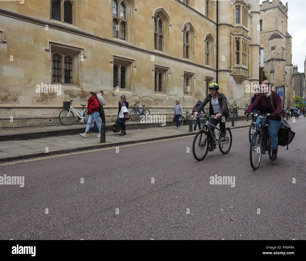 CAMBRIDGE, UK - CIRCA OCTOBER 2018: Bicycles in the city centre, a most ...