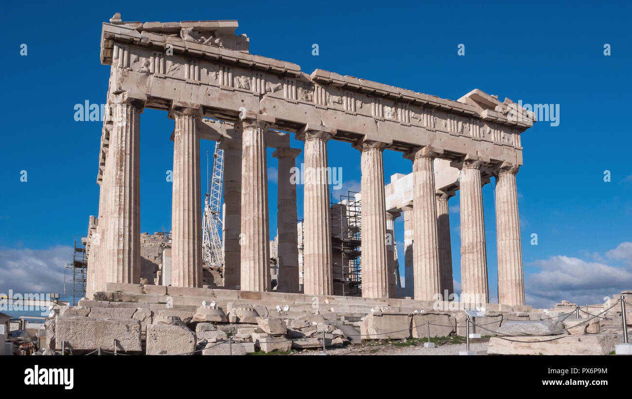 Amazing view of The Parthenon in the Acropolis of Athens, Attica ...