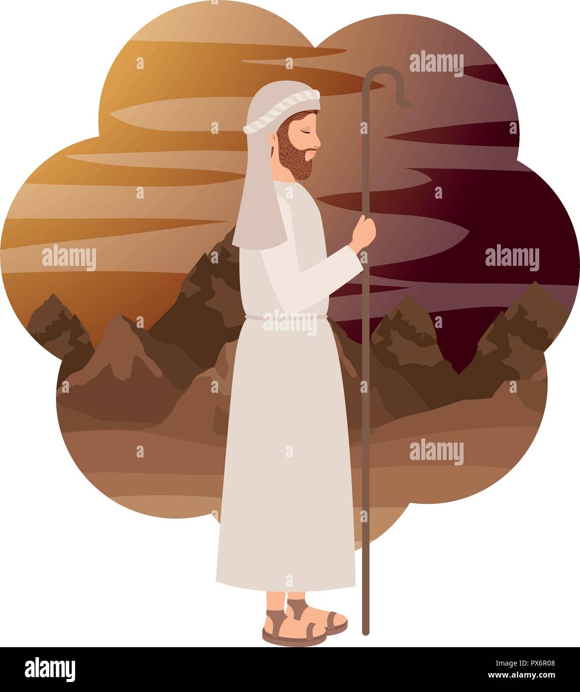 saint joseph with cane character Stock Vector Image & Art - Alamy