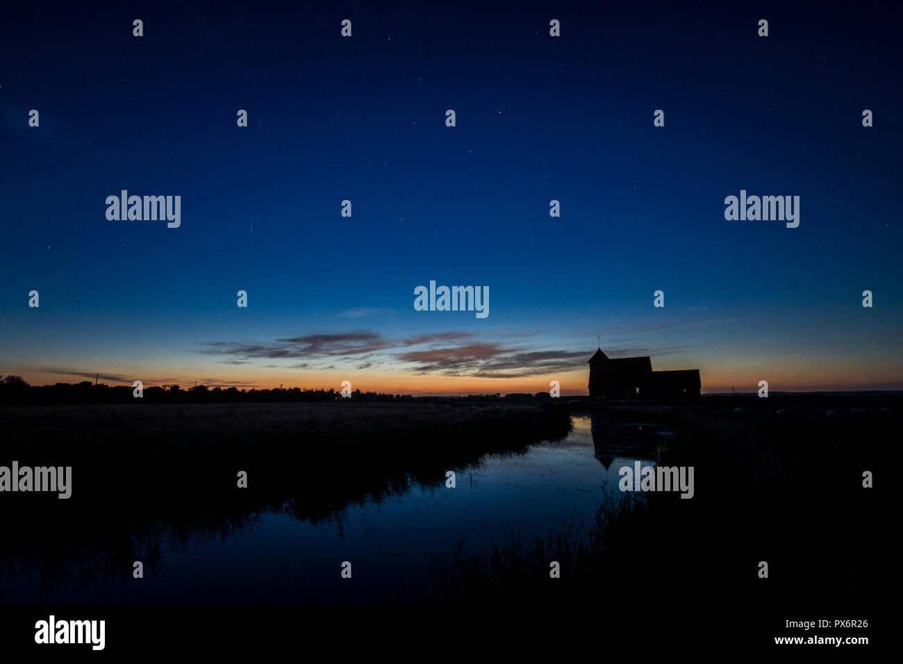 The Milky Way shines above FairChurch in Brenzett, Kent Stock Photo - Alamy