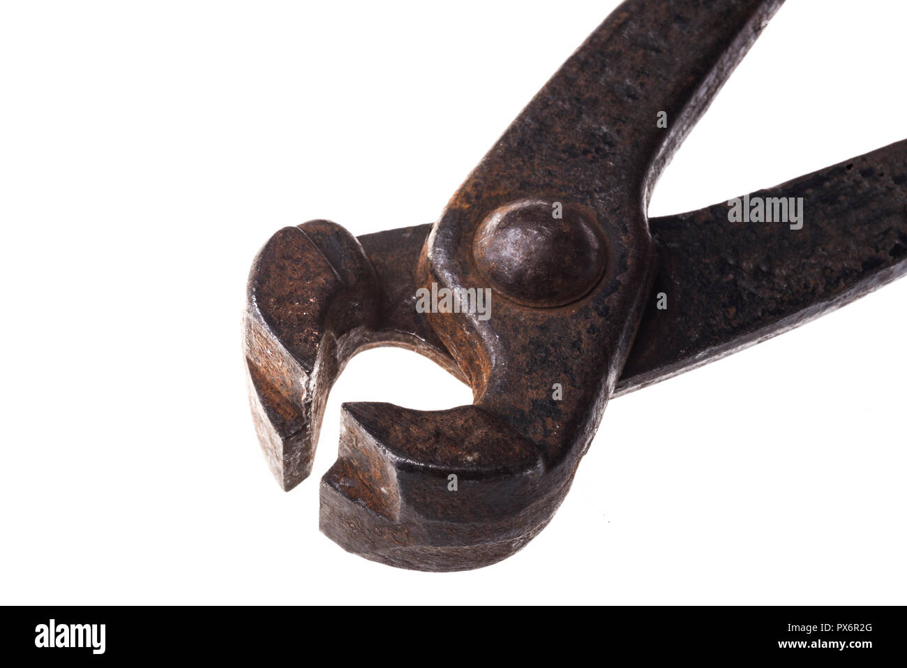 detail of very used pincers, isolated on white background Stock Photo ...