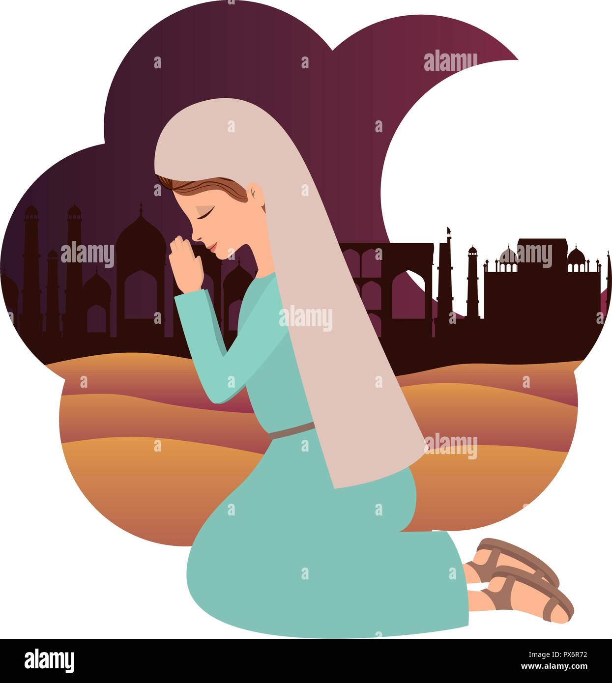 cute mary virgin praying character Stock Vector Image & Art - Alamy