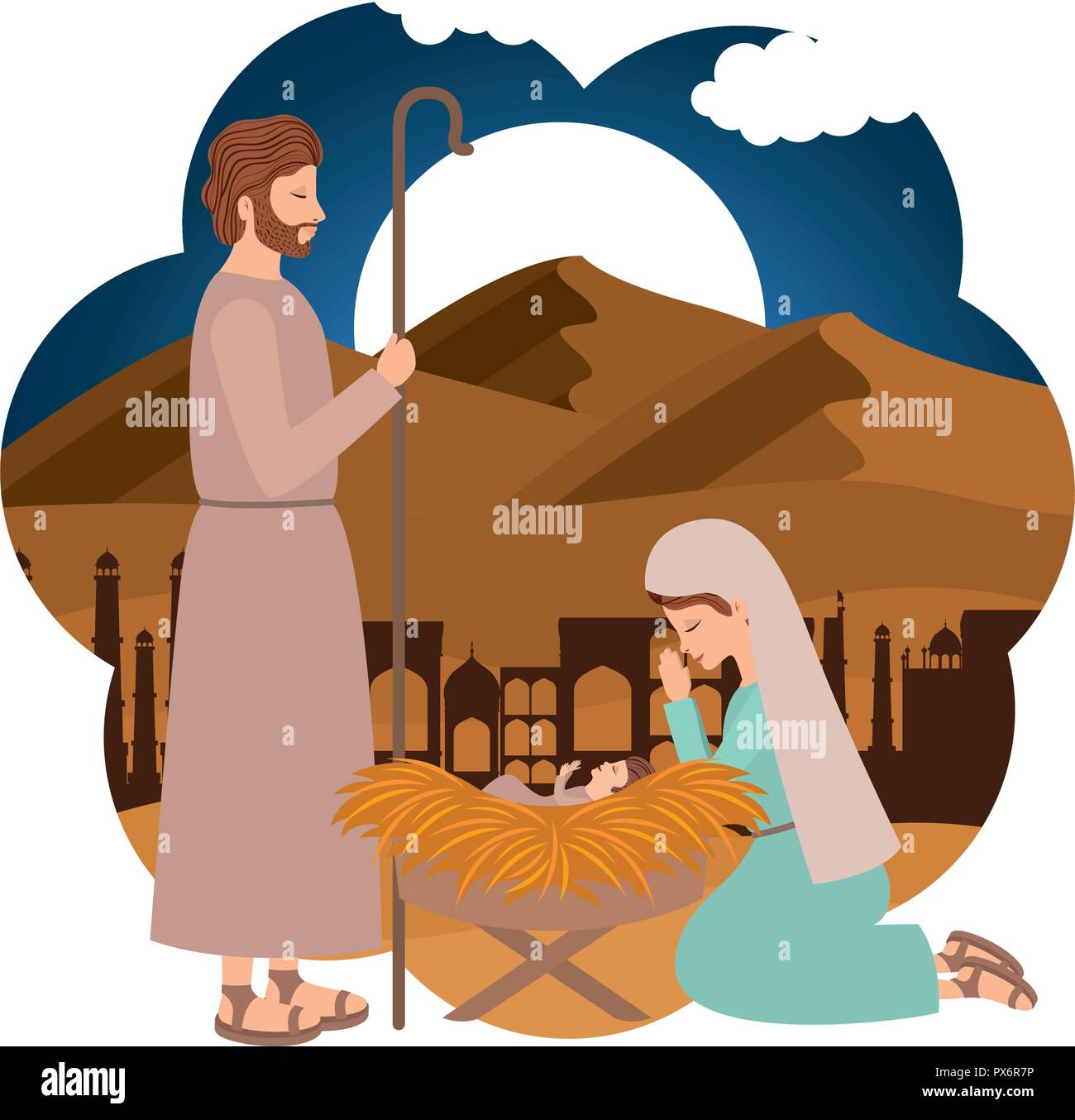 holy family manger characters Stock Vector Image & Art - Alamy