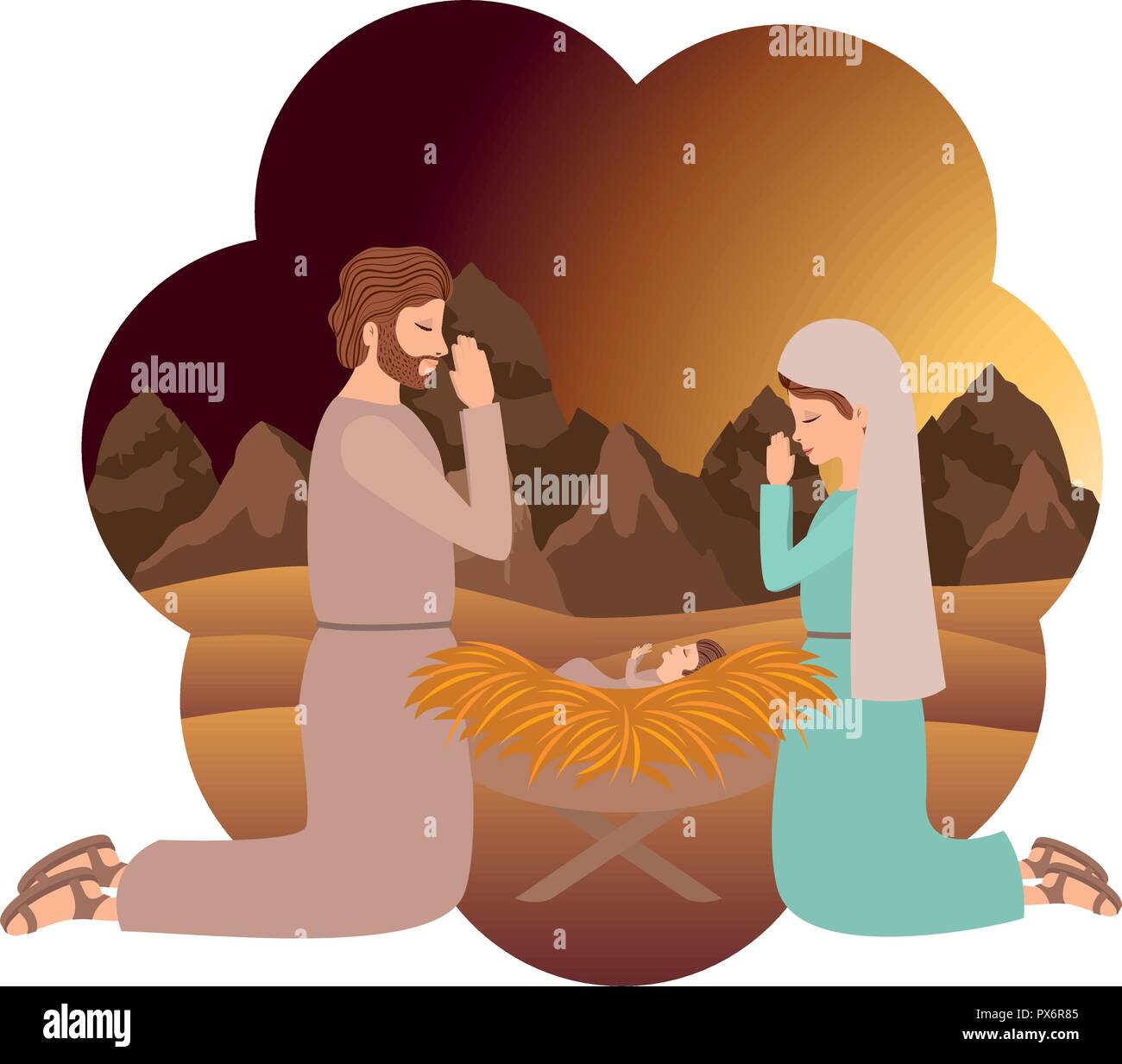 holy family manger characters Stock Vector Image & Art - Alamy