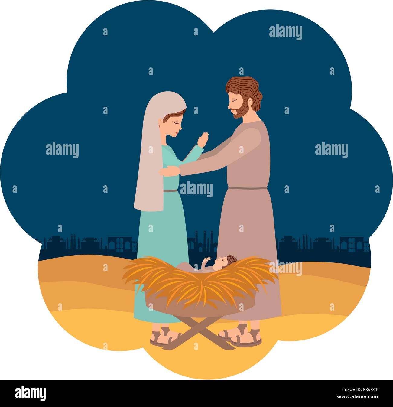holy family manger characters Stock Vector Image & Art - Alamy