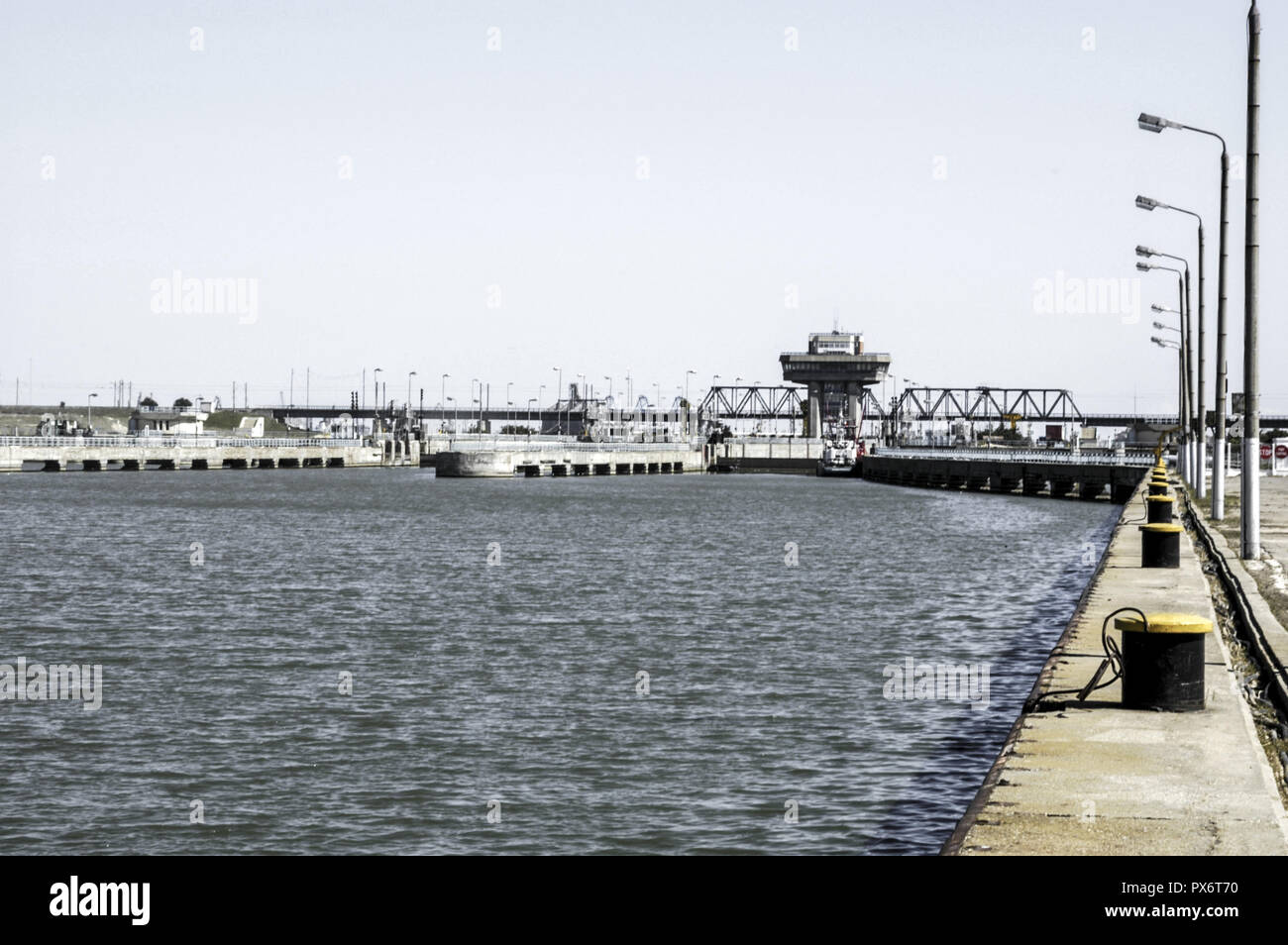 Channel connecting Danube and Black Sea, Romania, Black Sea Coast Stock ...