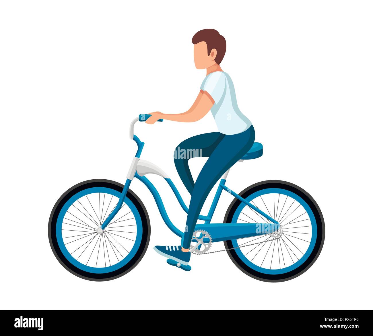 Boy riding bicycle cartoon illustration Cut Out Stock Images & Pictures ...
